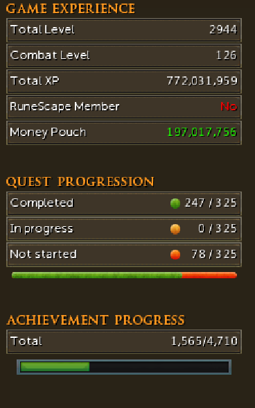 RS3 Main | 2980+ Total Level | 370+ QP | 770M+ XP | 1560+ Achievement ...